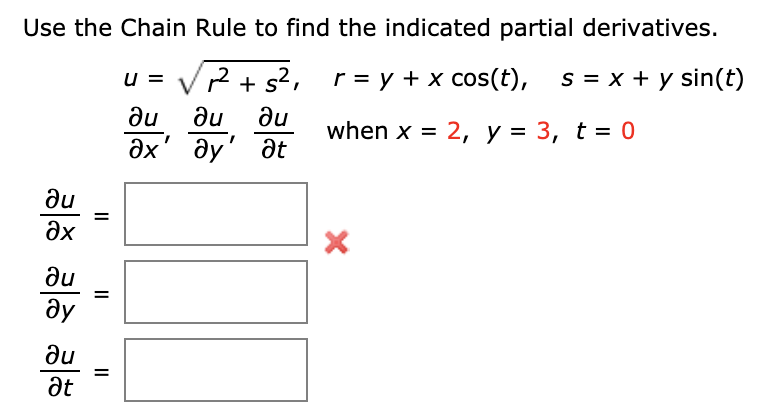 Solved Use the Chain Rule to find the indicated partial | Chegg.com