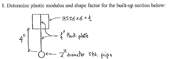 Solved 1. Determine plastic modulus and shape factor for the | Chegg.com