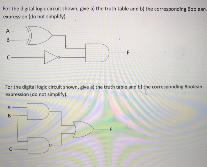 Solved For the digital logic circuit shown, give a) the | Chegg.com
