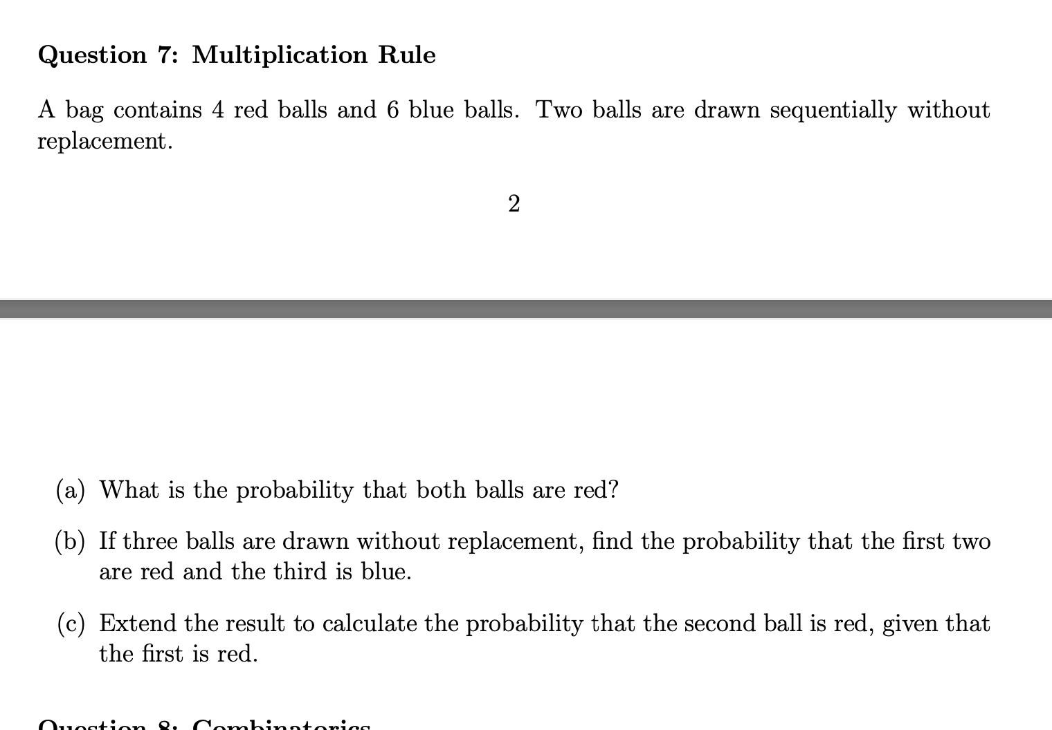 Solved Question 7: Multiplication RuleA bag contains 4 ﻿red | Chegg.com