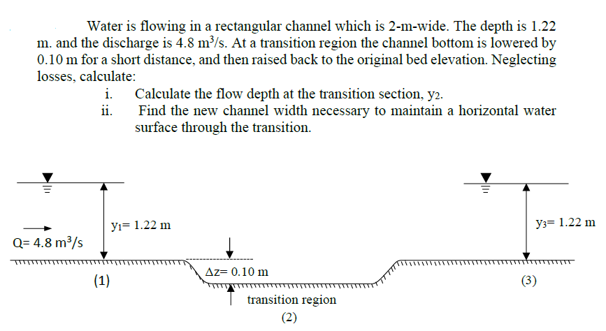 Solved Water is flowing in a rectangular channel which is | Chegg.com