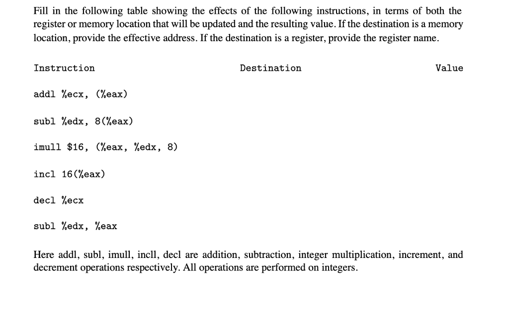 2 10 Points Assume The Following Values Are Stored