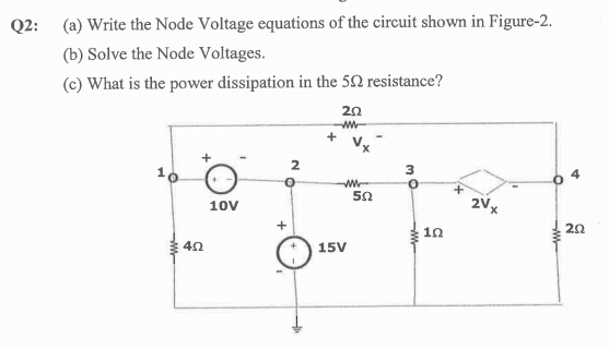 Solved (a) Write the Node Voltage equations of the circuit | Chegg.com