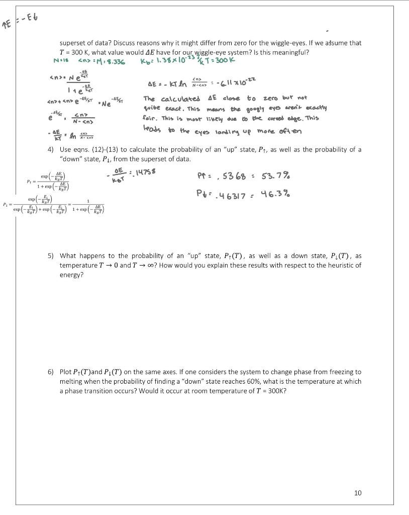 This is for a lab on the statistical view of entropy. | Chegg.com