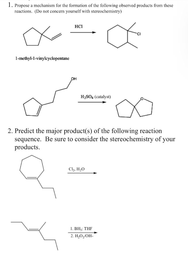 Solved 1. Propose a mechanism for the formation of the | Chegg.com