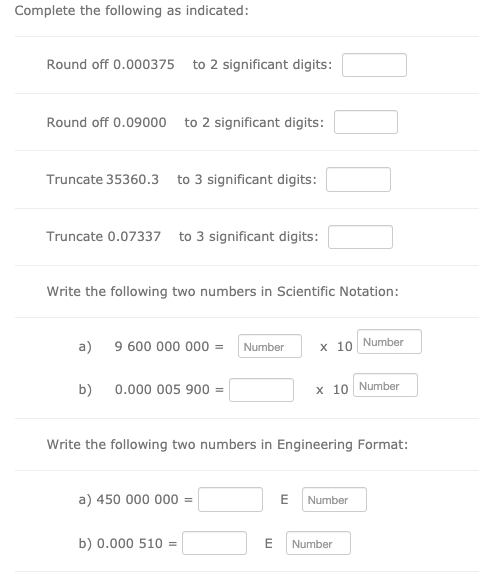 Solved Complete the following as indicated: Round off | Chegg.com
