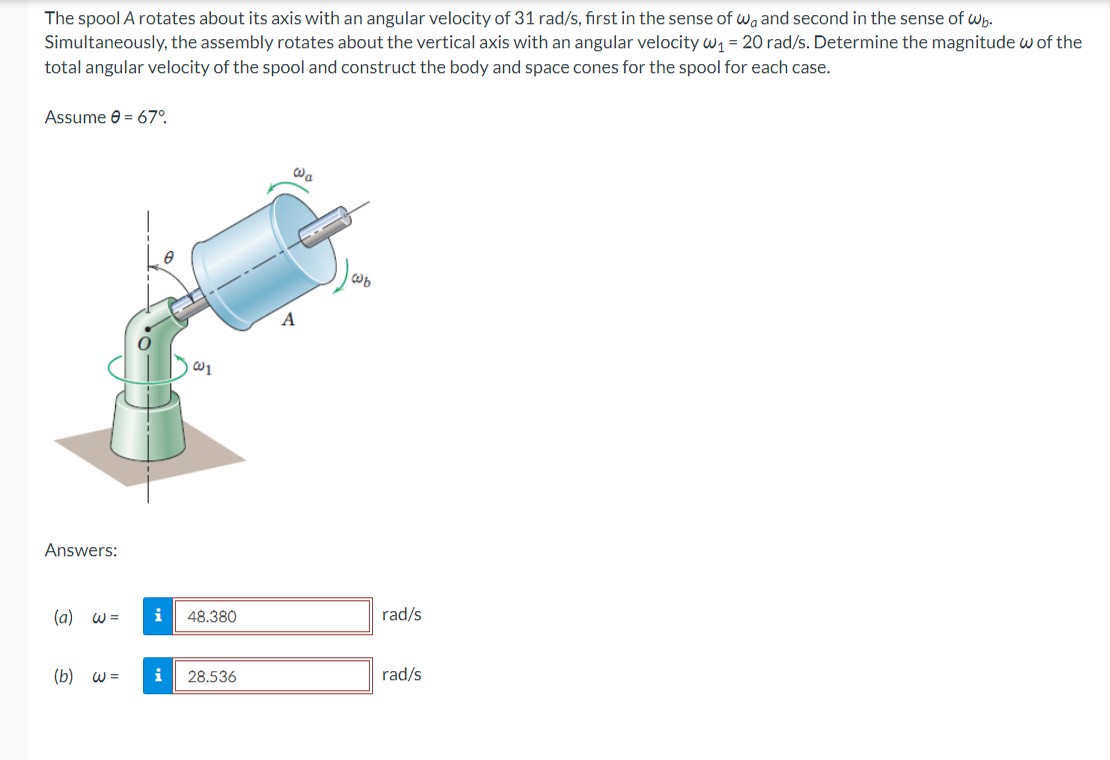 Solved The spool A rotates about its axis with an angular | Chegg.com