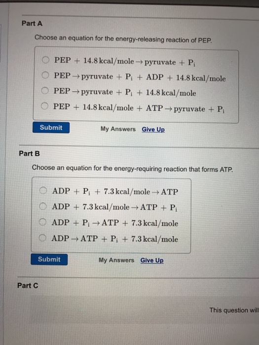 Solved Choose an equation for the energy-releasing reaction | Chegg.com
