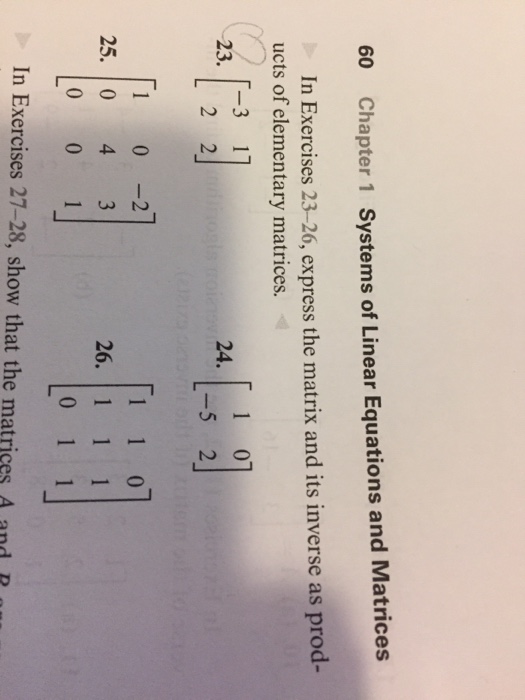 Solved 60 Chapter 1 Systems of Linear Equations and Matrices | Chegg.com