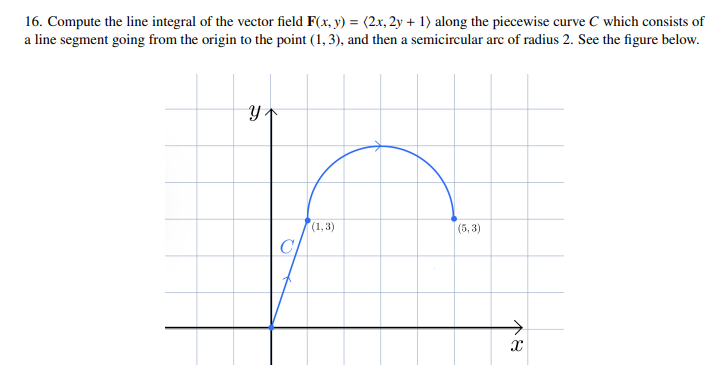 Solved 16. Compute the line integral of the vector field | Chegg.com