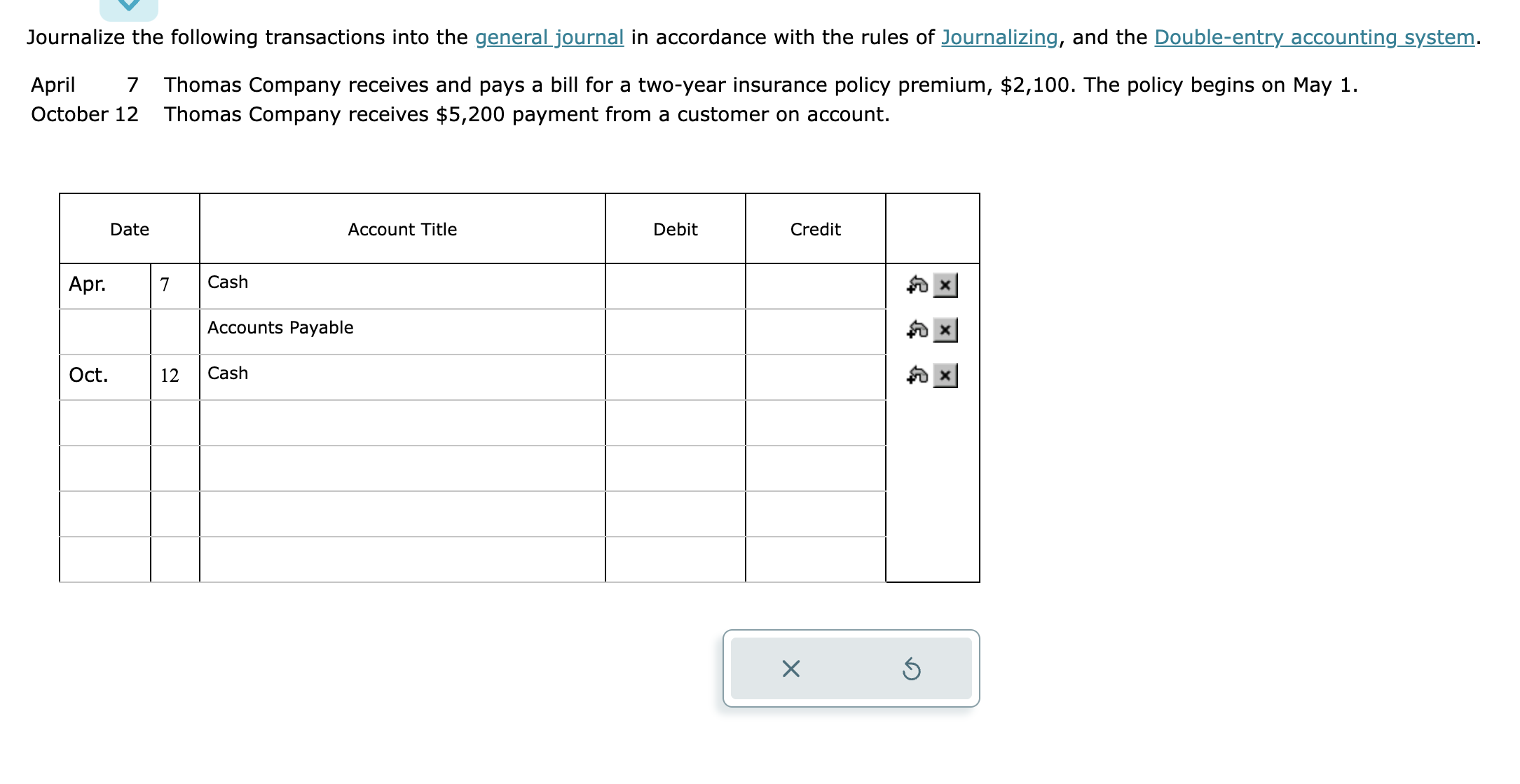 Solved Journalize the following transactions into the | Chegg.com