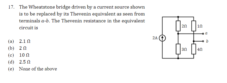 Solved 17. The Wheatstone bridge driven by a current source | Chegg.com