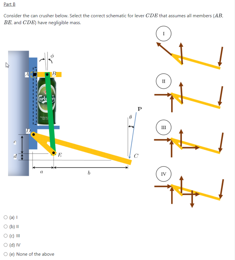 Solved Part B Consider the can crusher below. Select the | Chegg.com
