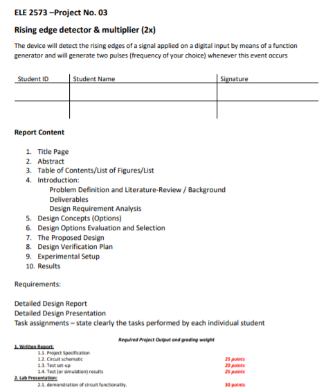Solved ELE 2573-Project No. 03 Rising edge detector & | Chegg.com