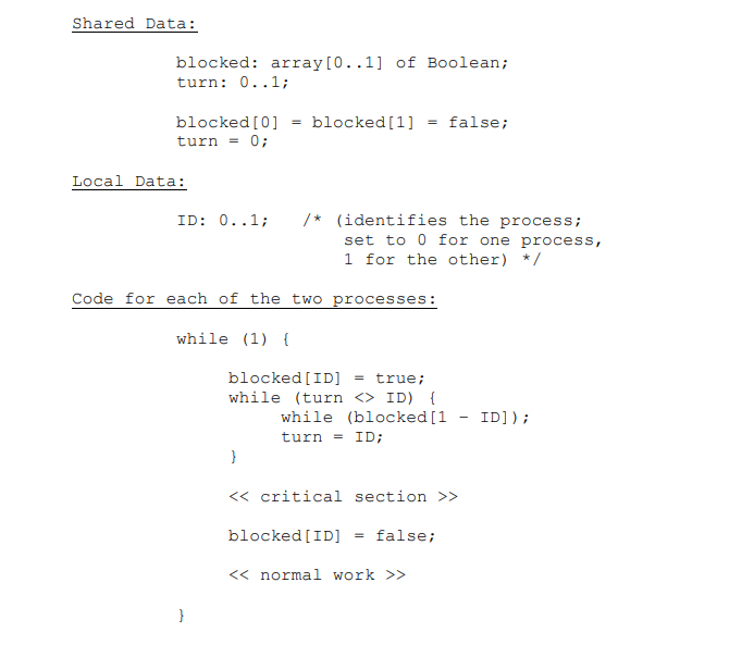 Solved This is the two-process mutual exclusion problem. It | Chegg.com