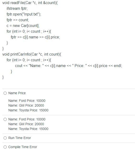 Solved We assume that there is an input file with the exact | Chegg.com