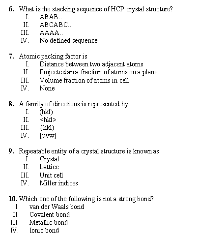 Solved 6. What is the stacking sequence of HCP crystal | Chegg.com