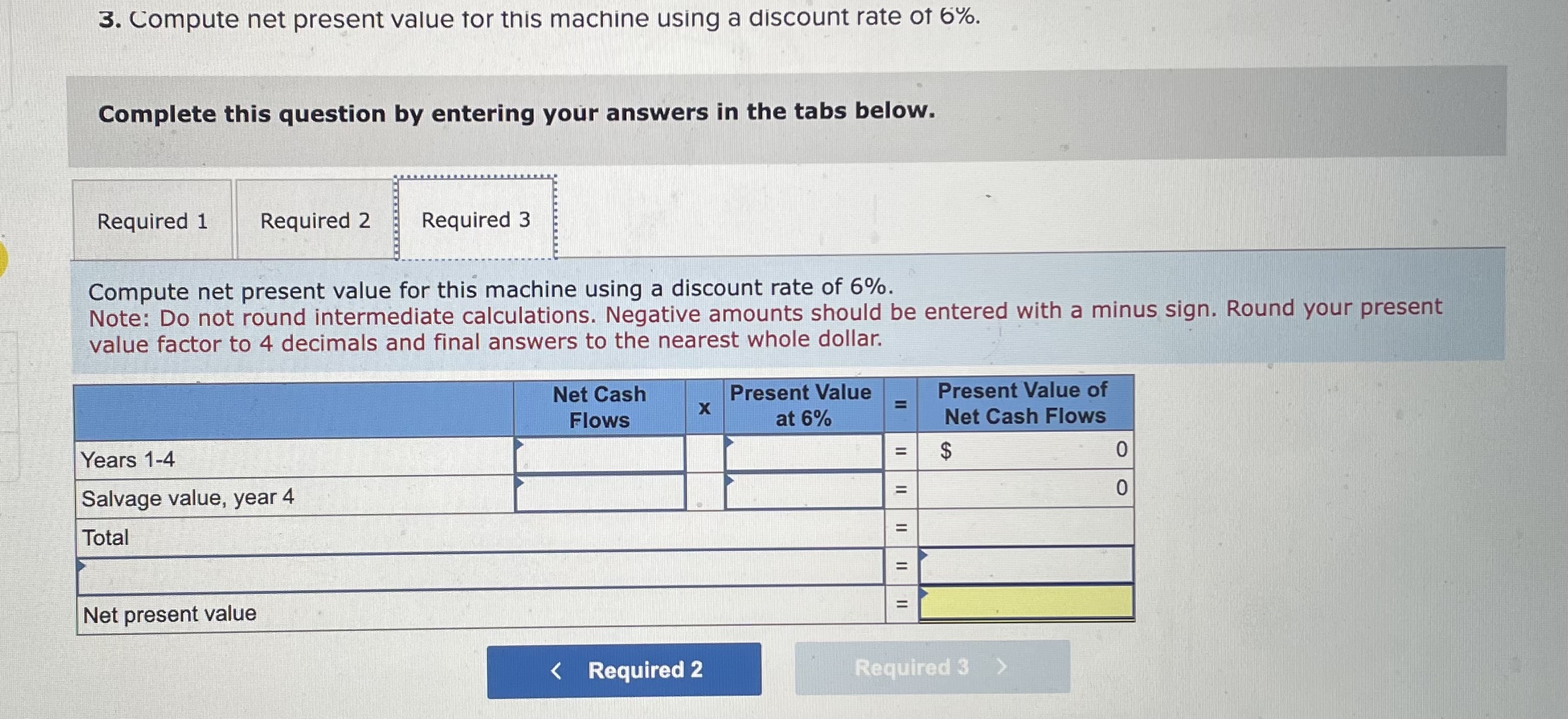 Solved \r\n3. Compute net present value tor this machine | Chegg.com