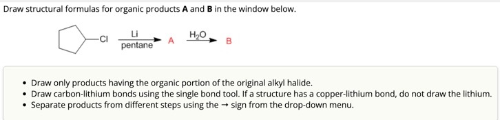 Solved Draw structural formulas for organic products A and B | Chegg.com
