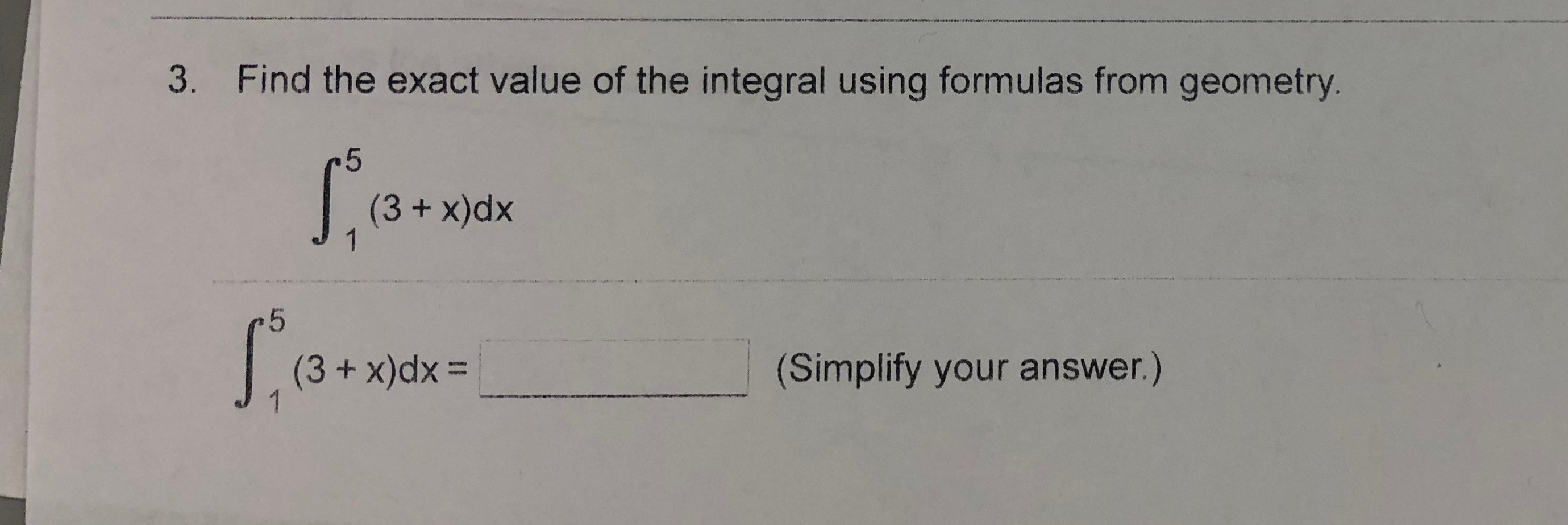 Solved Find the exact value of the integral using formulas | Chegg.com