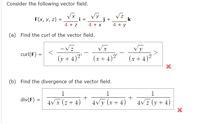 Solved Consider the following vector field. | Chegg.com