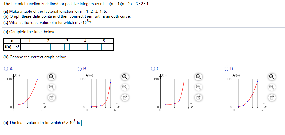 Solved The factorial function is defined for positive | Chegg.com
