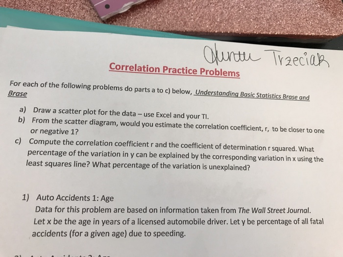 reca Correlation Practice Problems For each of the | Chegg.com
