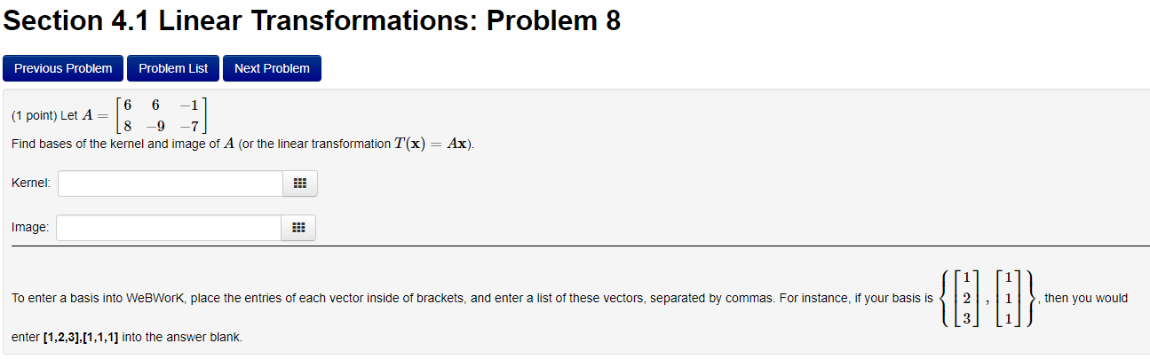 Solved Section 4 1 Linear Transformations Problem 8