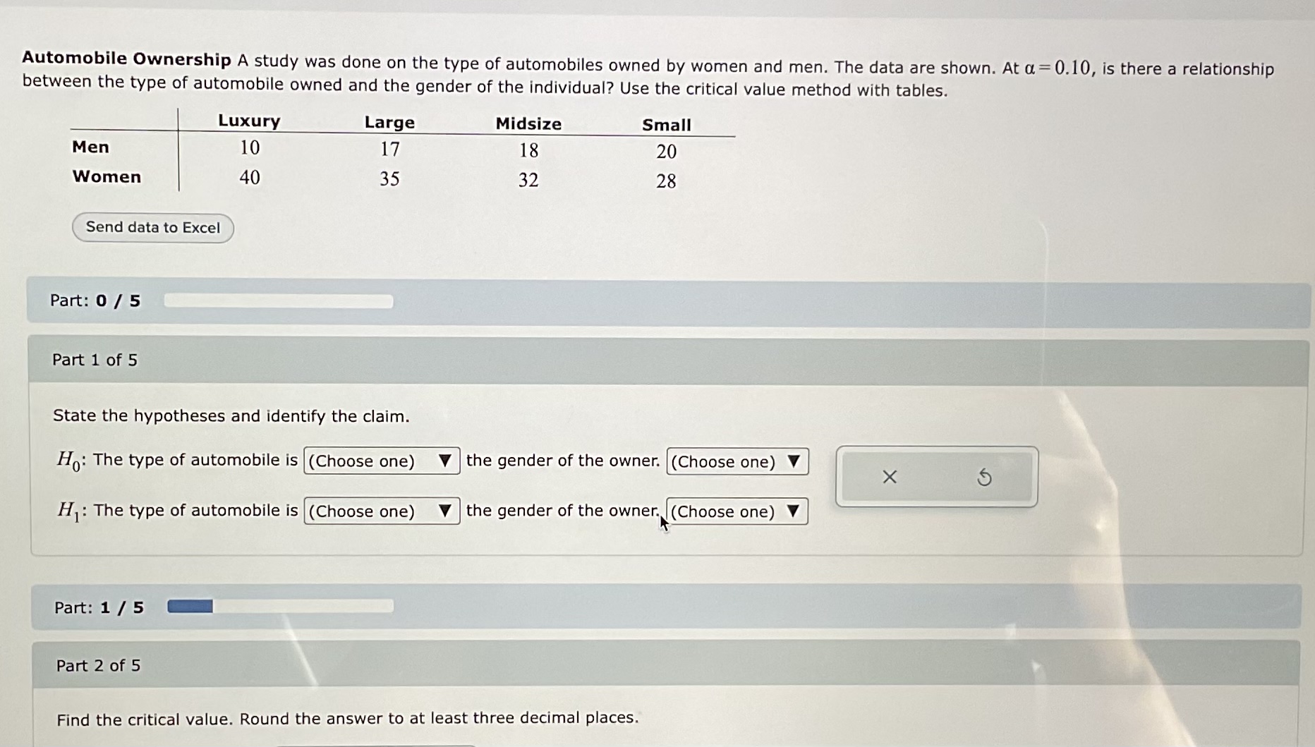 Solved Automobile Ownership A study was done on the type of | Chegg.com