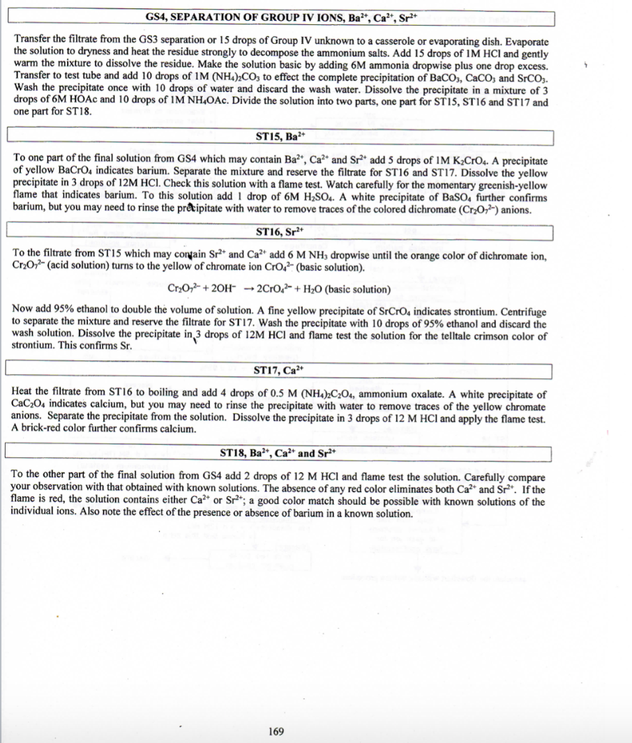 Solved 12 Qualitative Analysis: Group IV Cations OBJECTIVES | Chegg.com