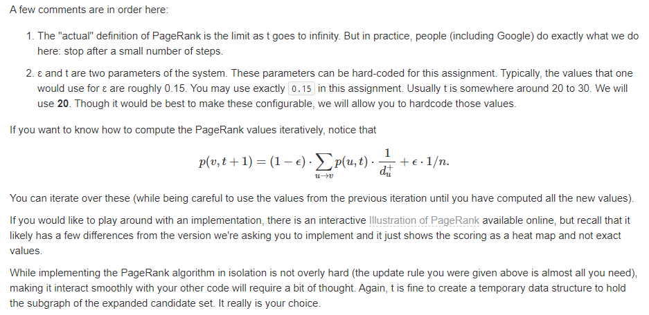 * Performs the PageRank algorithm on the webpages in | Chegg.com