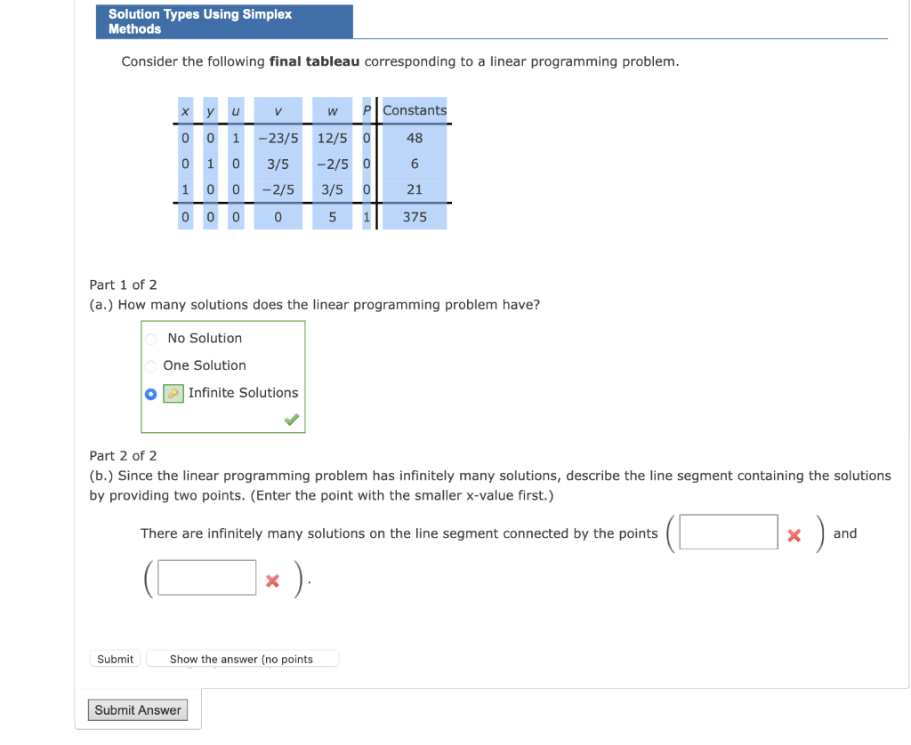Solved Consider the following final tableau corresponding to | Chegg.com