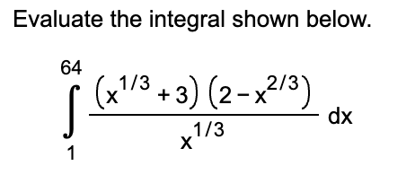 Solved Evaluate the integral shown | Chegg.com