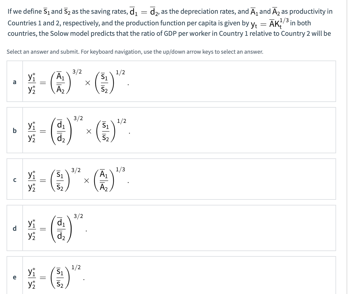 Solved If we define s1 and s2 as the saving rates, d1=d2, as | Chegg.com