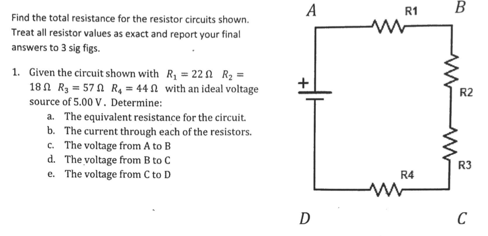Solved R1 B Find the total resistance for the resistor | Chegg.com