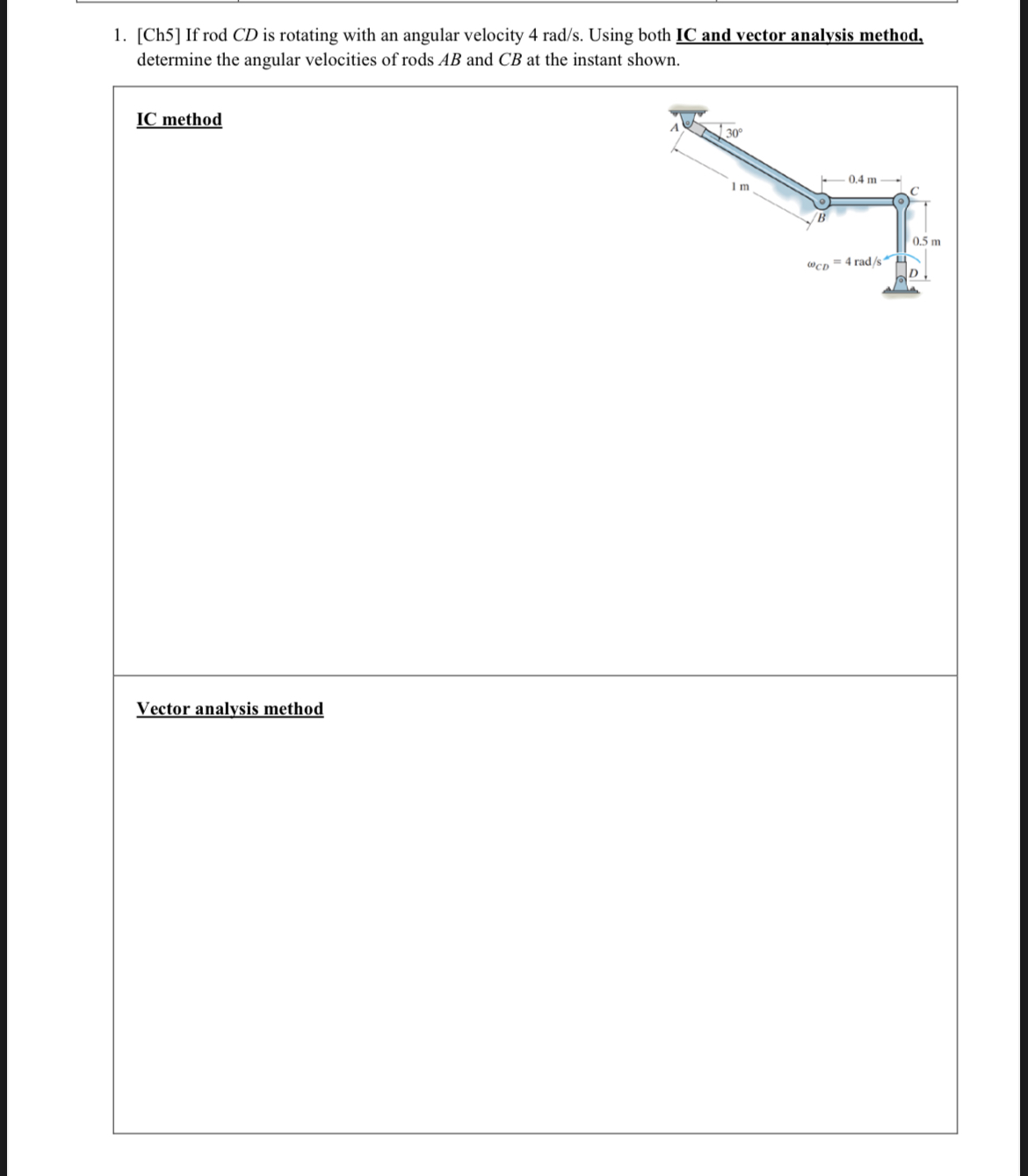 Solved [Ch5] ﻿If rod CD ﻿is rotating with an angular | Chegg.com