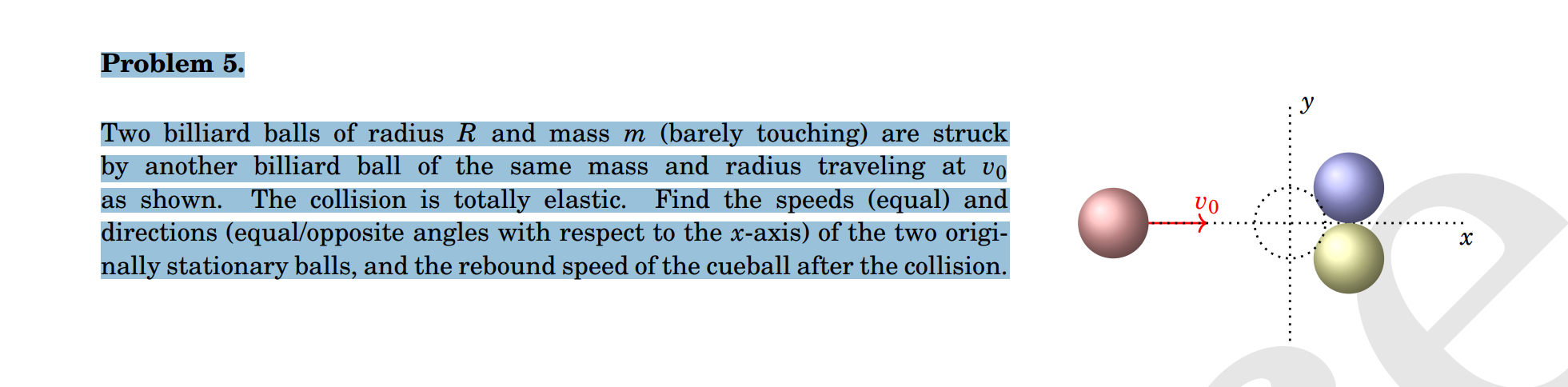 Solved Problem 5. Two billiard balls of radius R and mass m | Chegg.com