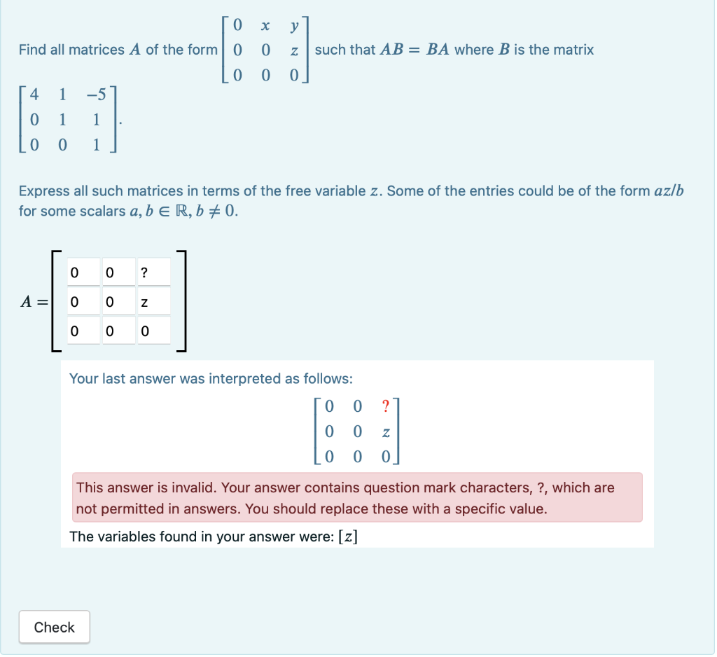 Solved Find all matrices A of the form ⎣⎡000x00yz0⎦⎤ such | Chegg.com