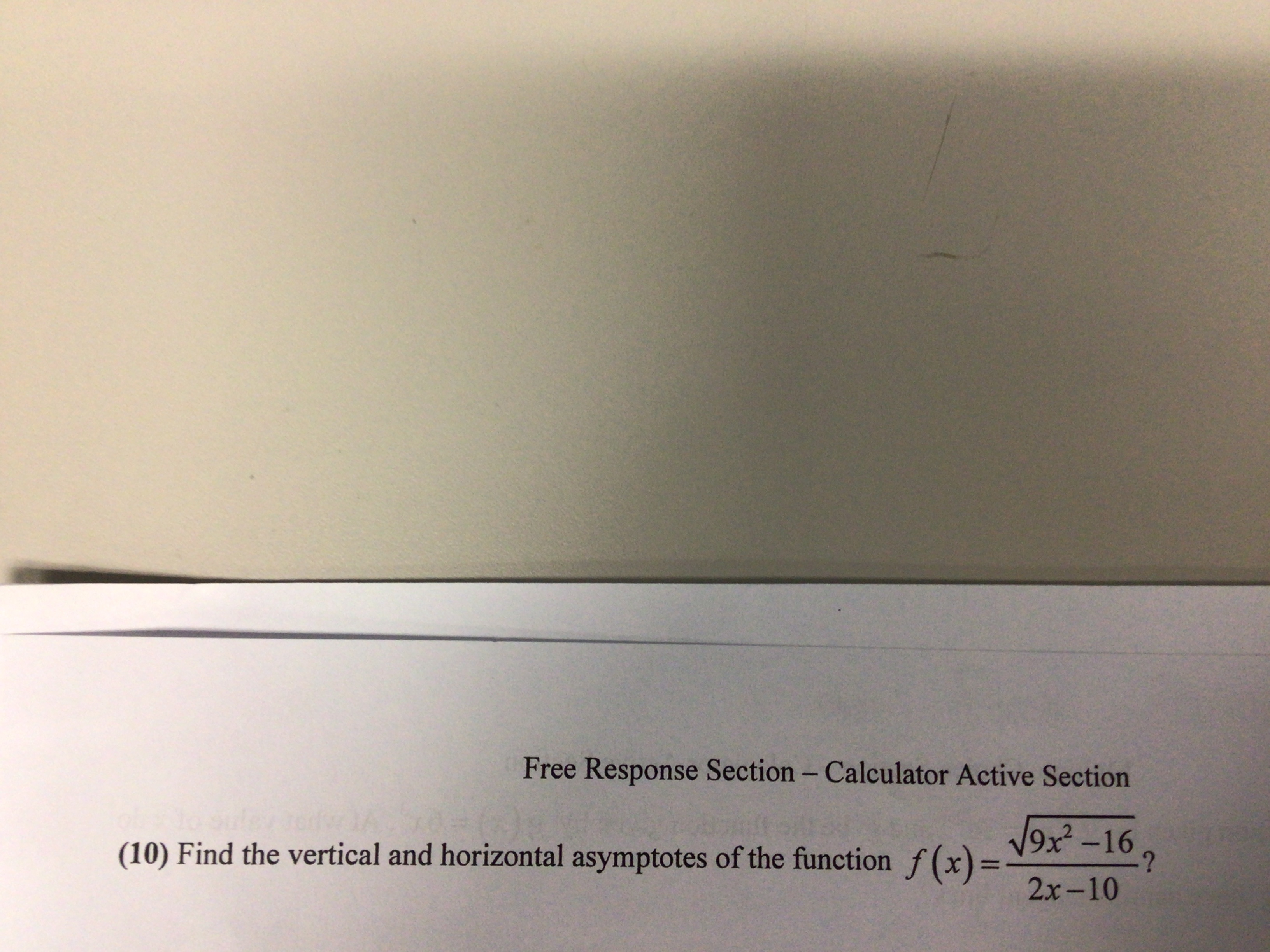 Solved Free Response Section - Calculator Active Section | Chegg.com