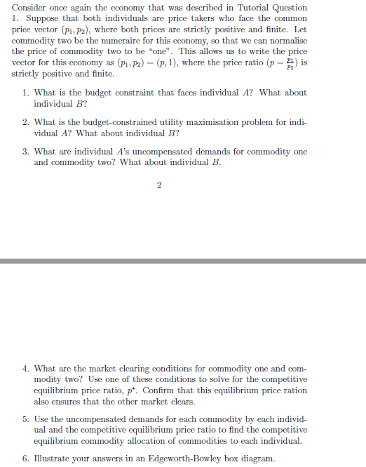Tutorial Question 1 Consider a two-person (A and B), | Chegg.com