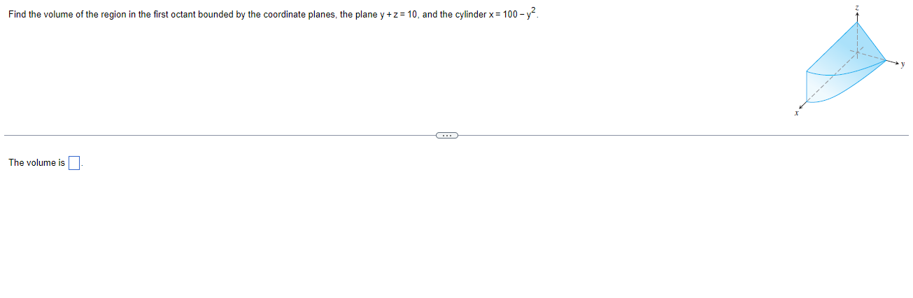 Solved Find the volume of the region in the first octant | Chegg.com