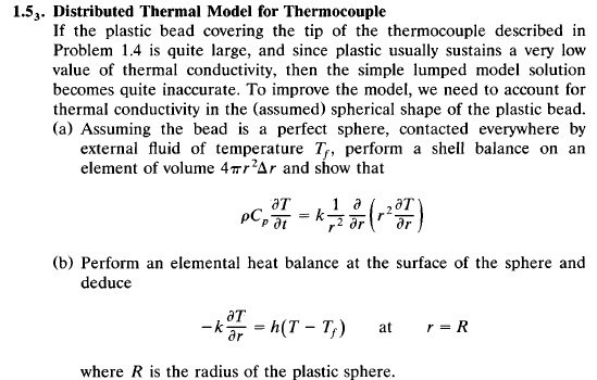 Solved 1.53. Distributed Thermal Model for Thermocouple If | Chegg.com