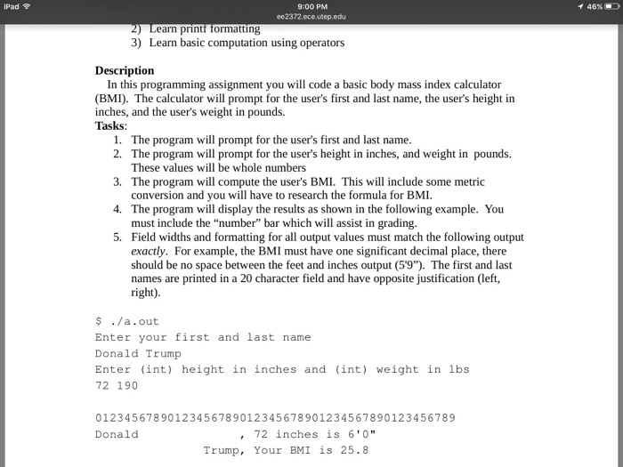 Solved 9:00 PM ee2372.ece.utep.edu iPad令 +46%. ) ) Learn | Chegg.com