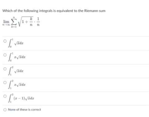 Solved Which of the following integrals is equivalent to the | Chegg.com