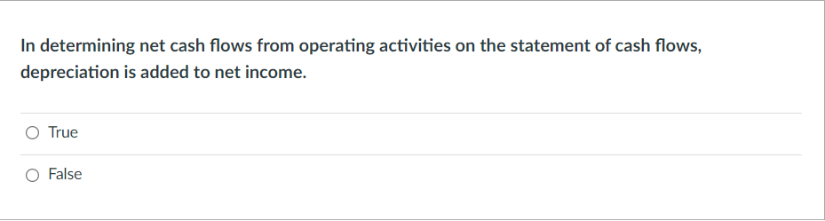 Solved In determining net cash flows from operating | Chegg.com