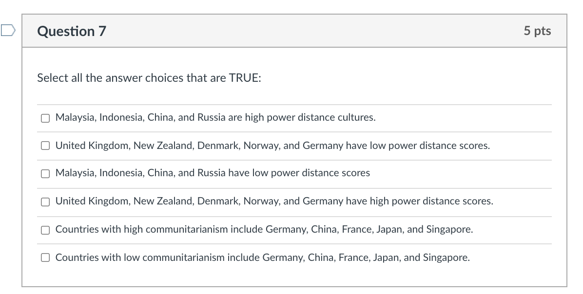 Solved Question 7 5 Pts Select All The Answer Choices That 