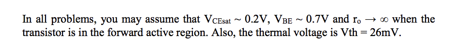 Solved In all problems, you may assume that VCEsat ~ 0.2V, | Chegg.com