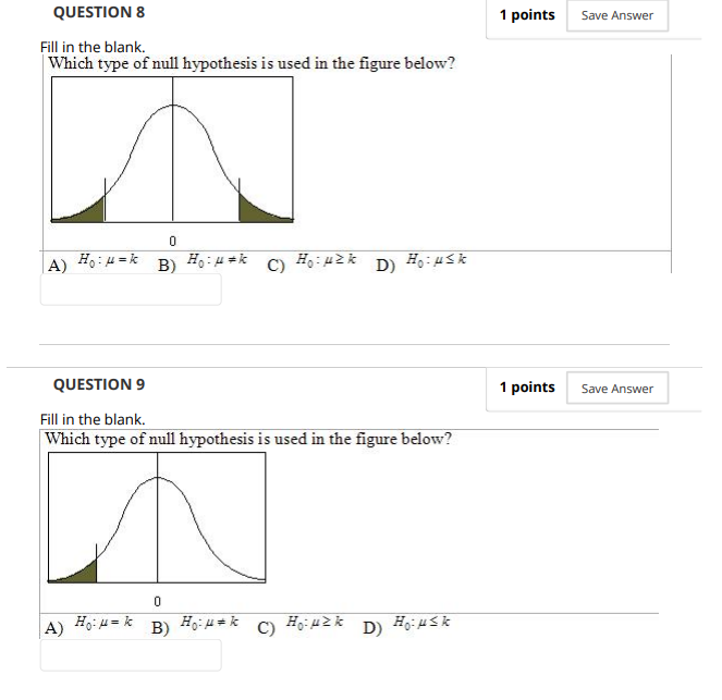 Solved Fill in the blank. Which type of null hypothesis is | Chegg.com