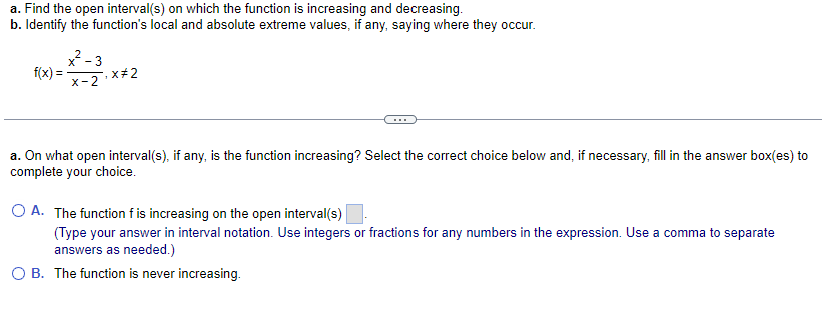 Solved a. Find the open interval(s) on which the function is | Chegg.com