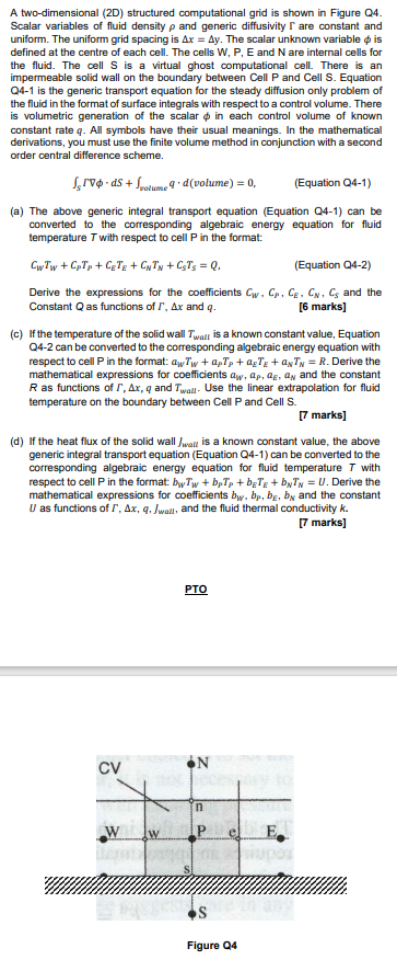 Solved A two-dimensional (2D) structured computational grid | Chegg.com